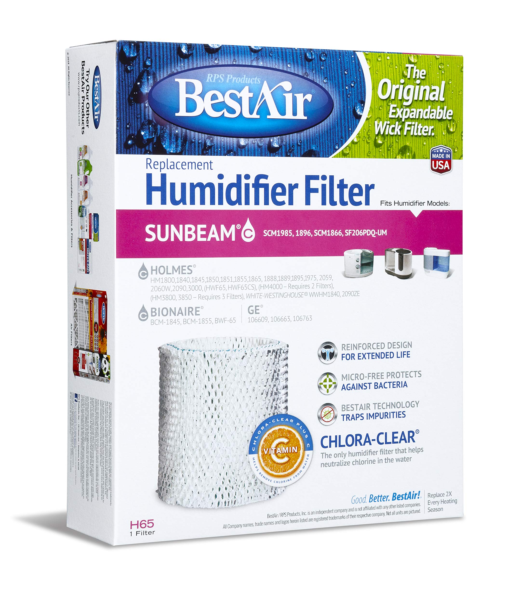 Bestair H65 Extended Life Humidifier Wick Filter