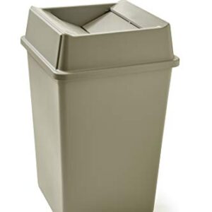 Rubbermaid Commercial Products Untouchable 35 Gal Square Container, Gray, for Offices/Mailrooms/Classrooms/Areas of High Waste Generation