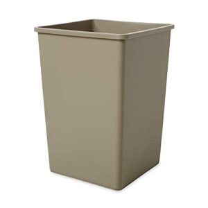 rubbermaid commercial products untouchable 35 gal square container, gray, for offices/mailrooms/classrooms/areas of high waste generation