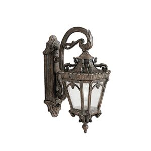 Kichler Tournai 18" 1 Light Outdoor Wall Light with Clear Seeded Glass in Londonderry