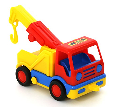 Wader Basics Tow Truck Toy For Kids with Noise-Canceling Rubber Tires & with Working Winch