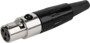 shure wa330 4-pin mini connector (ta4f) adapts small-diameter microphone cable to the shure body-pack transmitters