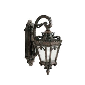 kichler tournai 18" 1 light outdoor wall light with clear seeded glass in londonderry