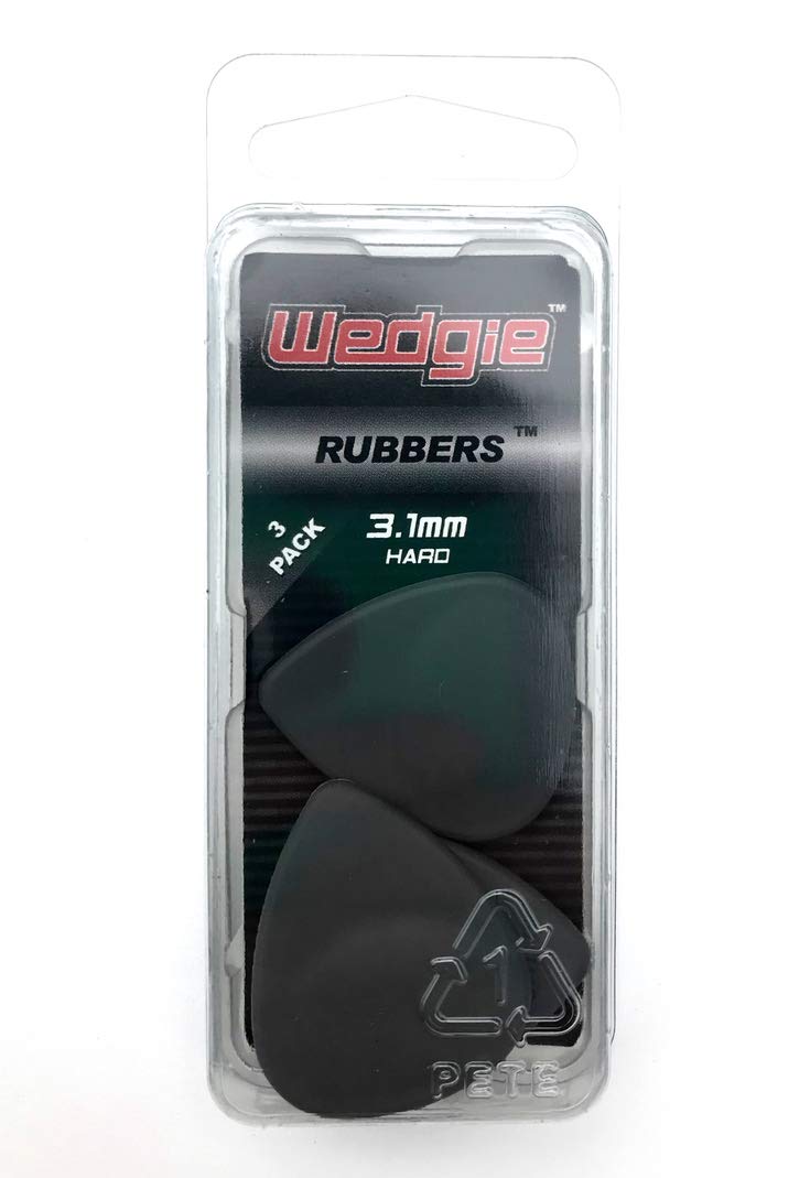 Wedgie WRPP31H Rubber Guitar Picks 3.1mm Hard, 3 Pack