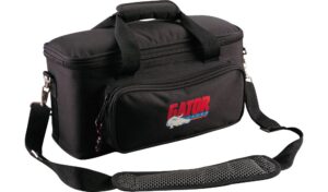 gator cases padded microphone carry bag; holds (2) wireless microphone systems (gm-2w)