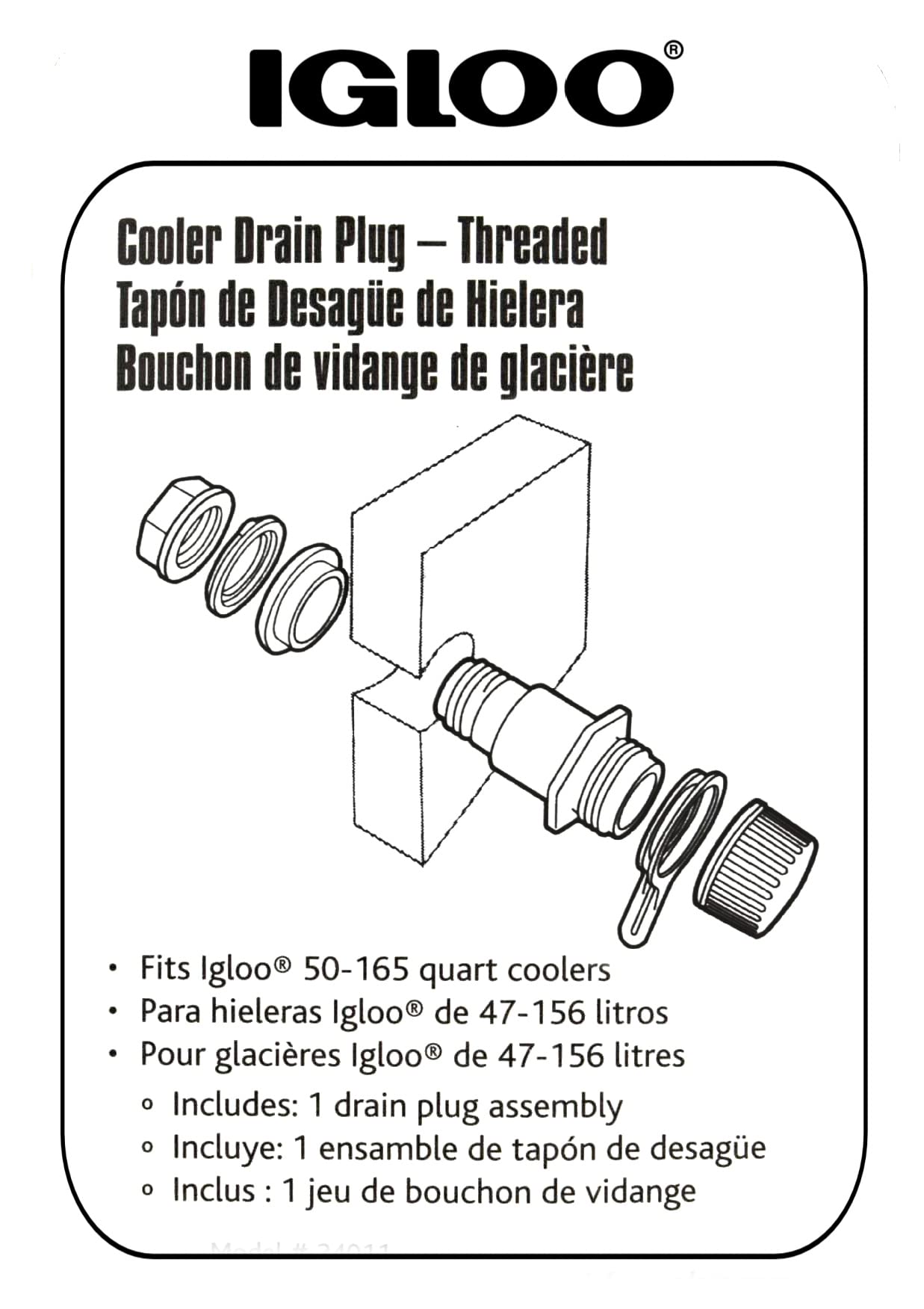 Igloo Replacement Threaded Drain Plug