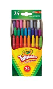 crayola twistables crayons coloring set, mini, kids indoor activities at home, 24 count, assorted