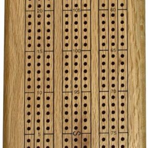 WE Games- Classic Wooden Cribbage Board Game Set- Solid Oak