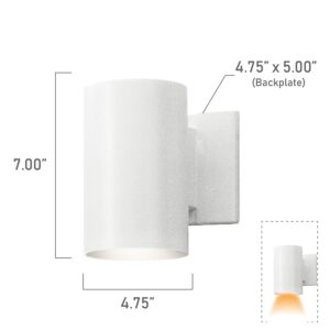 Kichler 9234WH Outdoor Cylinder Wall Mount Sconce, 7", White