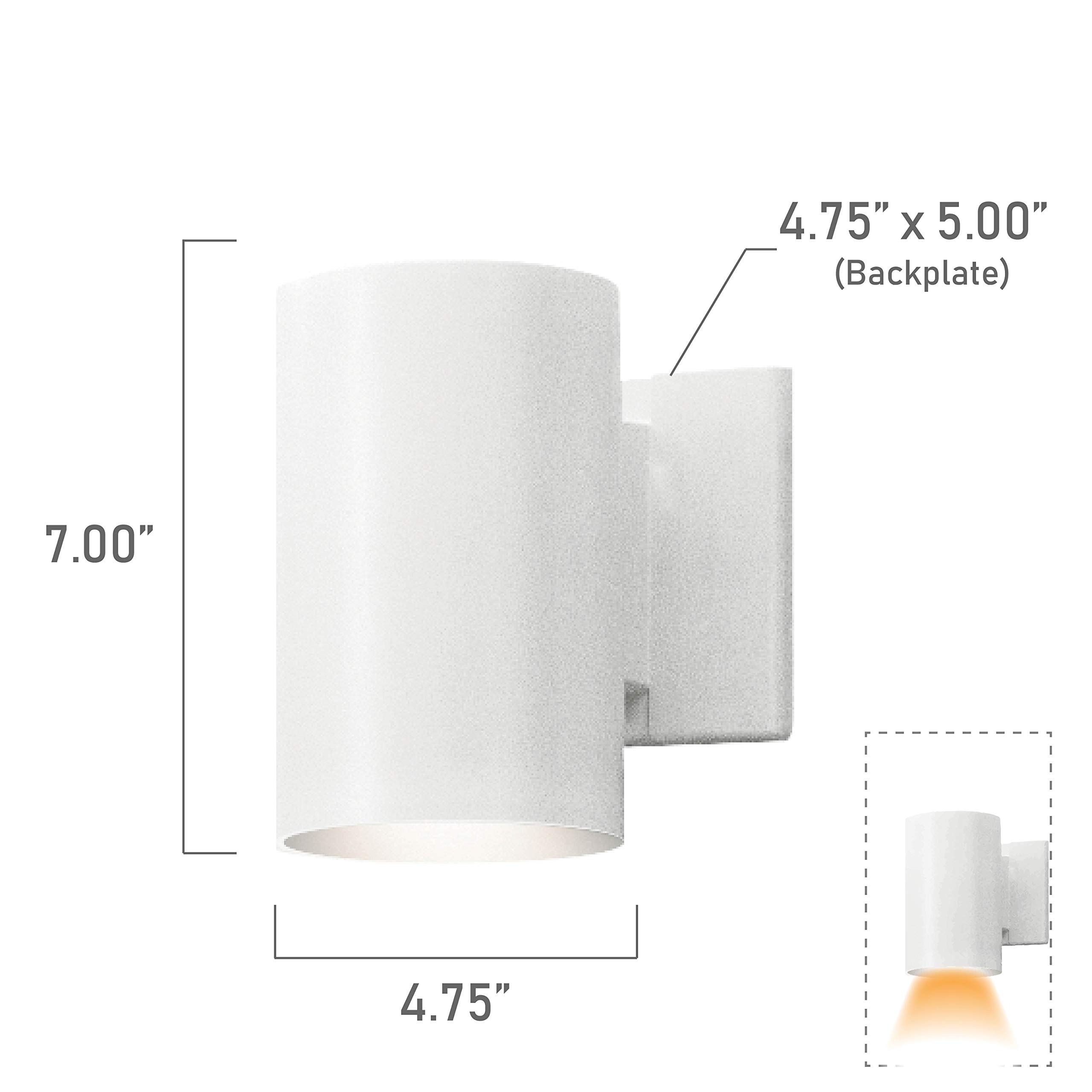 Kichler 9234WH Outdoor Cylinder Wall Mount Sconce, 7", White