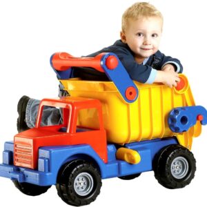 Wader Giant Dump Truck Toy, Largest Ride On Toy Dump Truck with Big Grip For Easy Pushing Or Pulling