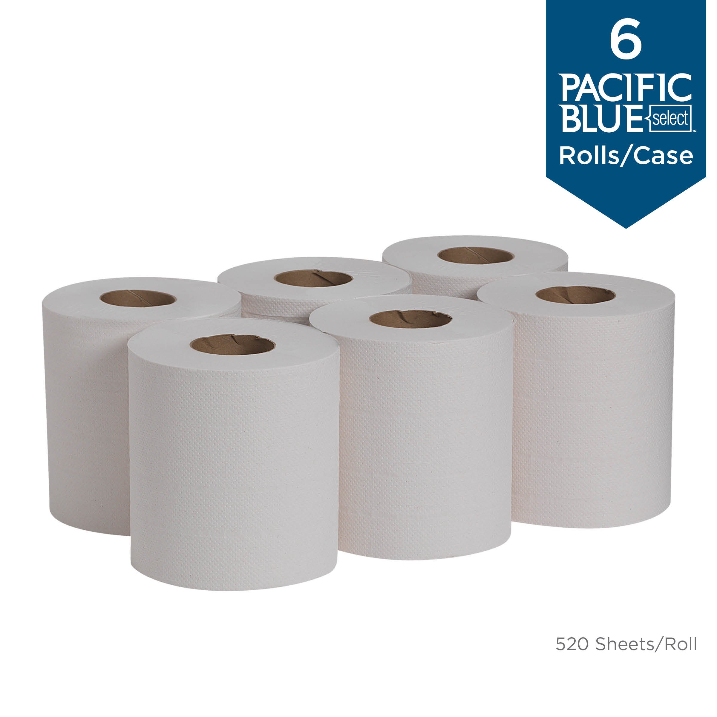 Pacific Blue Select Centerpull 2-Ply Paper Towels (previously branded Preference) by GP PRO (Georgia-Pacific), White, 44000, 520 Sheets Per Roll, 6 Rolls Per Case