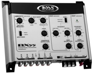 boss audio systems bx35 electronic car crossover - 3 way, pre-amp, fine tune your high-mid-low range speaker frequencies