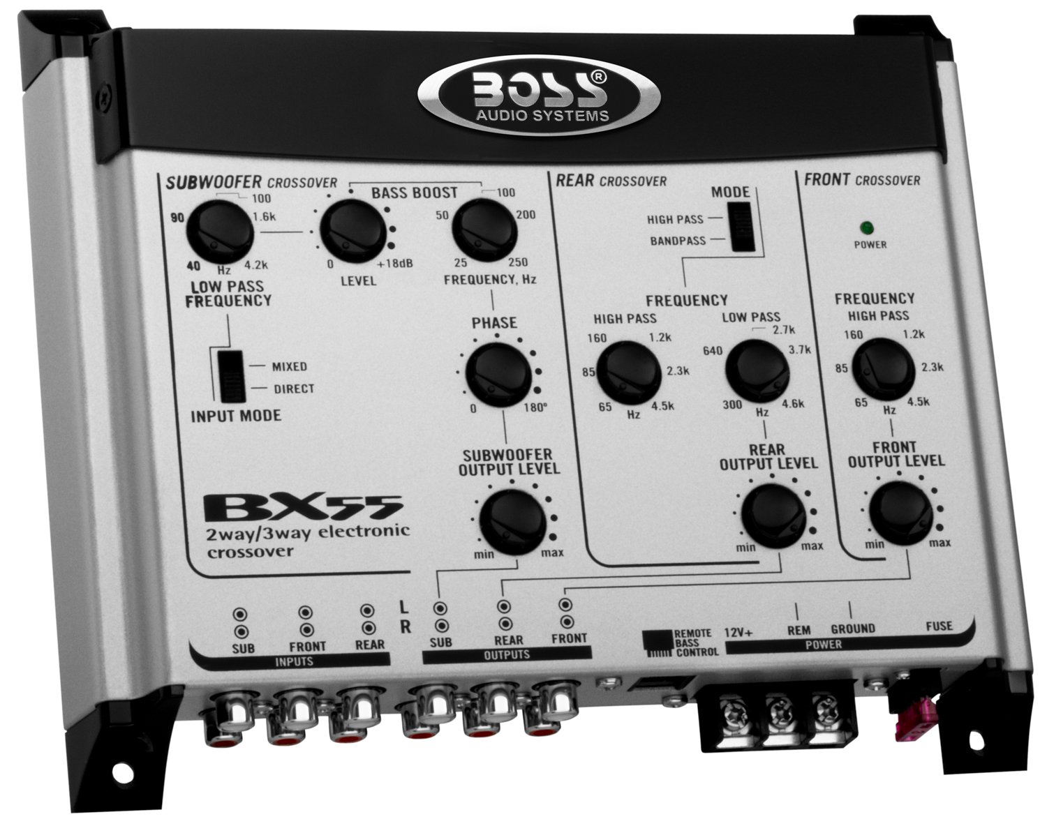 BOSS Audio Systems BX35 Electronic Car Crossover - 3 Way, Pre-Amp, Fine Tune Your High-Mid-Low Range Speaker Frequencies