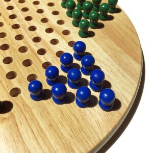 WE Games Solid Wood Chinese Checkers Board Game with Pegs- 11.5 in,6 players