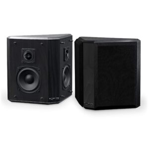 fluance elite high definition 2-way bipolar surround speakers for wide dispersion surround sound in home theater systems - black ash/pair (sxbp2)