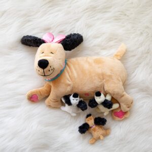 Manhattan Toy Nursing Nana Nurturing Dog Stuffed Animal with Plush Puppies