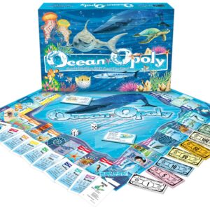 Late for the Sky Ocean-Opoly Board Game, Blue