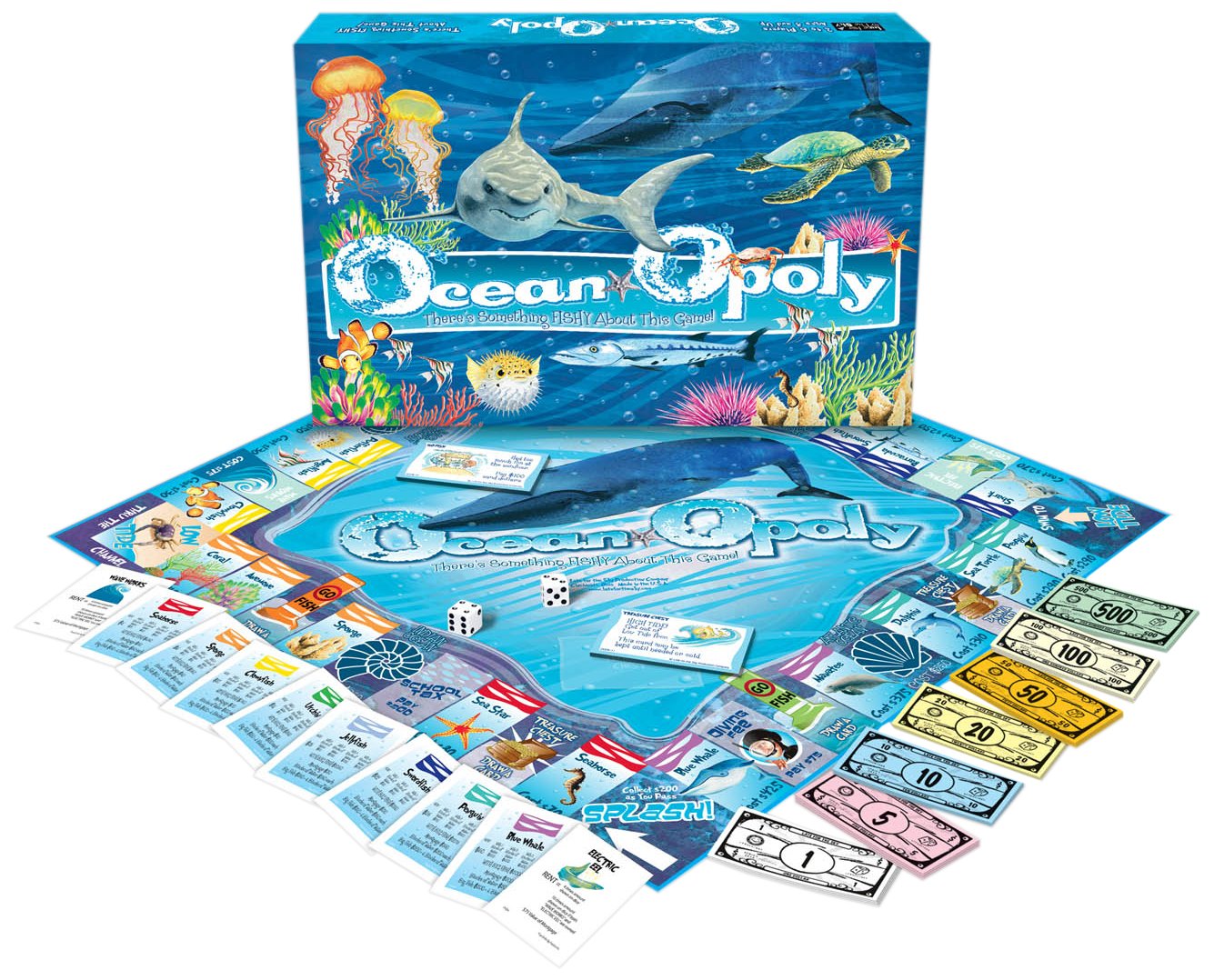 Late for the Sky Ocean-Opoly Board Game, Blue