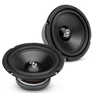 pyle-pro 6.5 inch car midbass woofer - 250 watt high powered car audio sound component speaker system w/high-temperature aluminum voice coil, 70hz-9khz frequency, 92 db, 8 ohm, 25 oz magnet pdmw6