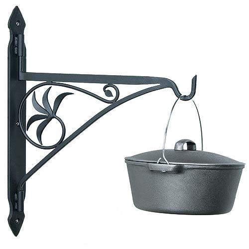 Minuteman International Crane, 18-inch Fireplace Pot Hanger Bracket, Black