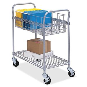 Safco Products 5236GR Wire Mail Cart Holds 150 Legal Folders, Sold Separately, Gray