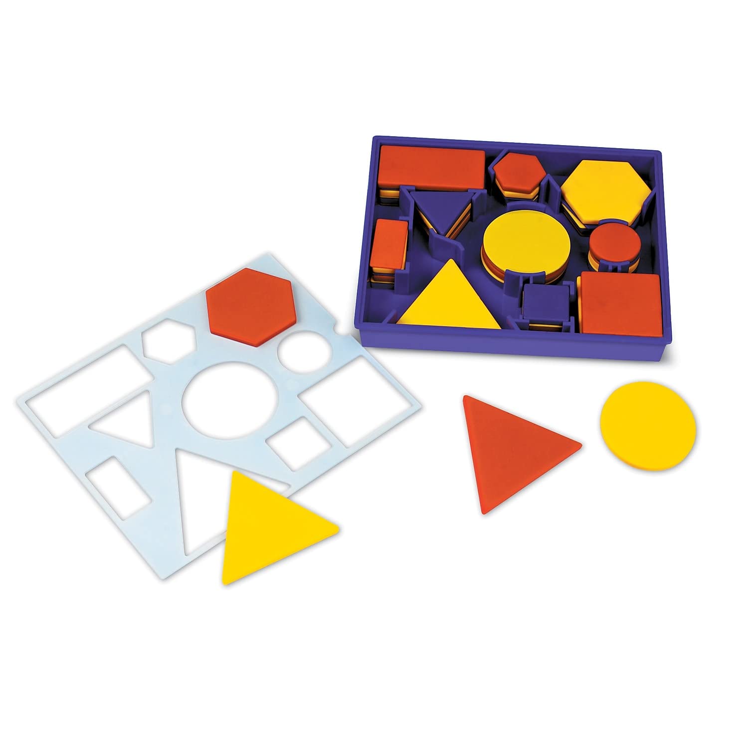 Learning Resources Attribute Blocks Desk Set in Tray, Math Blocks, 60 Piece Set, Ages 5+