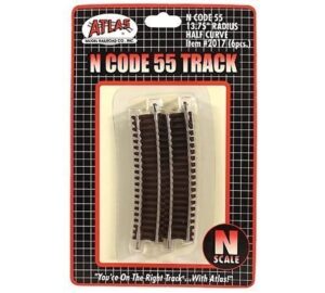 n code 55 nickel silver 13.75" radius half section track (6) atlas trains