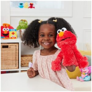 GUND Sesame Street Official Elmo Muppet Plush Hand Puppet, Premium Plush Toy for Ages 1 & Up, Red, 11”