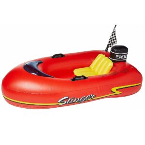 swimline speedboat inflatable kids float, red, 45"/25"/10"