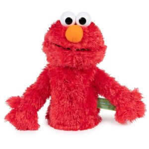 gund sesame street official elmo muppet plush hand puppet, premium plush toy for ages 1 & up, red, 11”