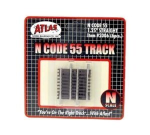 n code 55 nickel silver 1.25" straight track (6) atlas trains