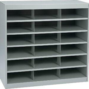 Safco Products 9264GR E-Z Stor Steel Project Organizer, 18 Compartment, Gray