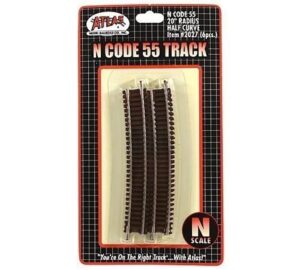 n code 55 nickel silver 20" radius half curve track (6) atlas trains