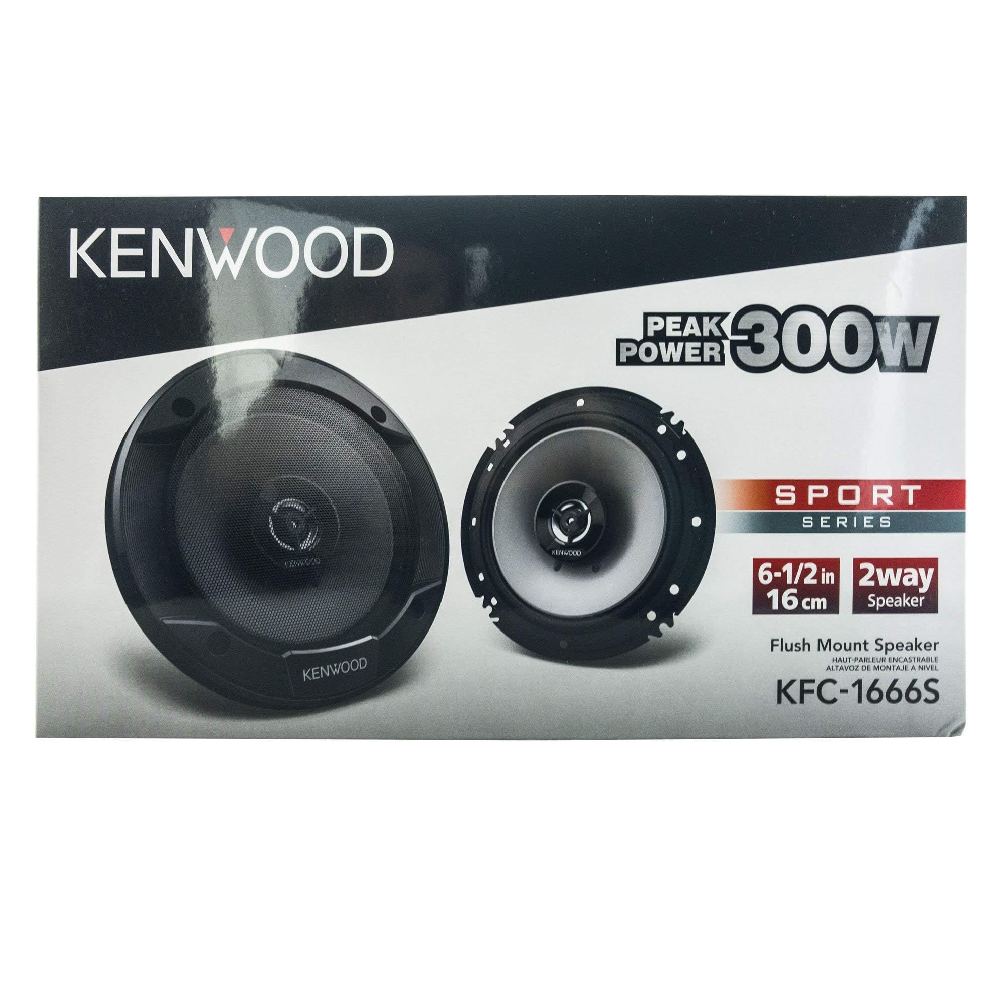 Kenwood KFC-1666S 300 Watts 6.5" 2-Way Car Coaxial Speakers with Sound Field Enhancer - Pair