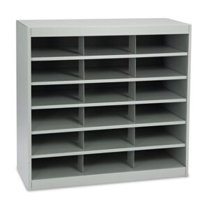 safco products 9264gr e-z stor steel project organizer, 18 compartment, gray