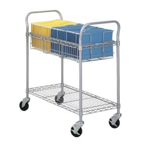 safco products 5236gr wire mail cart holds 150 legal folders, sold separately, gray