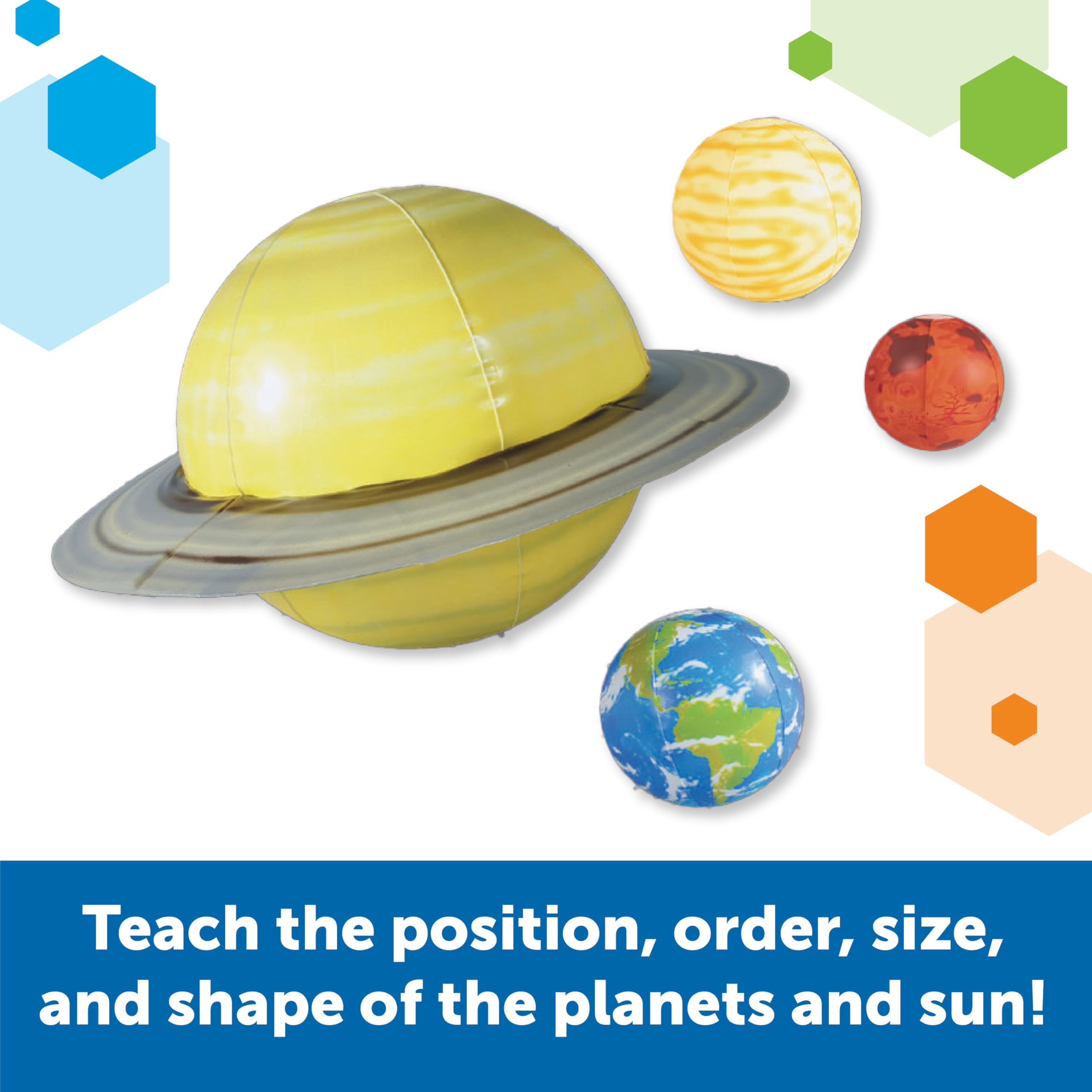 Learning Resources Giant Inflatable Solar System - Grades K+ Solar System Demonstration Tool, Solar System Model, Inflatable Planets for Classroom