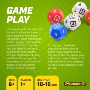 Zobmondo!! GOLO Golf Dice Game | for Golfers, Families, and Kids | Portable Fun Game for Home, Travel, Camping, Vacation, Beach | Award Winner