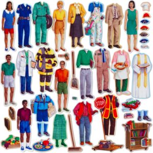 little folk visuals small community helpers precut flannel/felt board figures, 44 pieces set