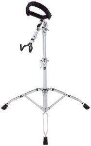 meinl percussion djembe stand with double braced tripod legs-not made in china-equpped with rubber padded hooks, fully height and angle adjustable, 2-year warranty, black (tmd)