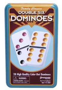 pressman double 6 colored dominoes, 5"