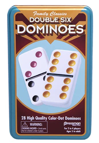 Pressman Double 6 Colored Dominoes, 5"