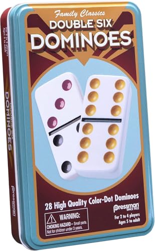 Pressman Double 6 Colored Dominoes, 5"