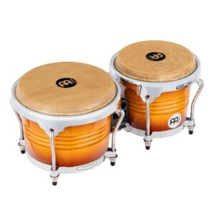 meinl percussion fwb200gab free ride series wood bongos, gold amber sunburst finish