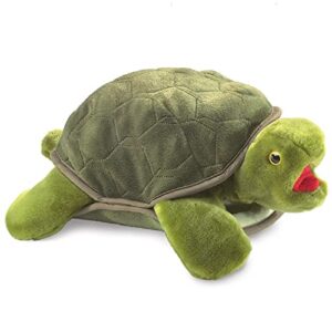 folkmanis turtle plush hand puppet, 8"