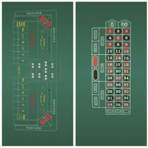 craps & roulette 2-sided casino felt layout