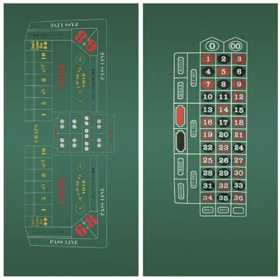 Craps & Roulette 2-Sided Casino Felt Layout