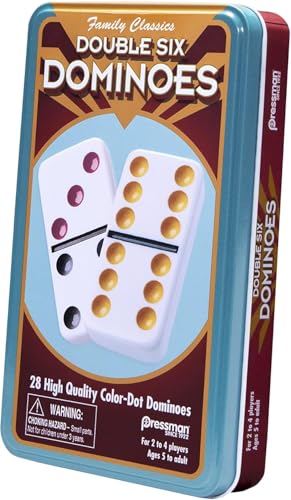 Pressman Double 6 Colored Dominoes, 5"