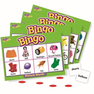 Trend Enterprises: Picture Words Bingo Game, Exciting Way for Everyone to Learn, Play 6 Different Ways, Perfect for Classrooms and at Home, 2 to 36 Players, for Ages 5 and Up